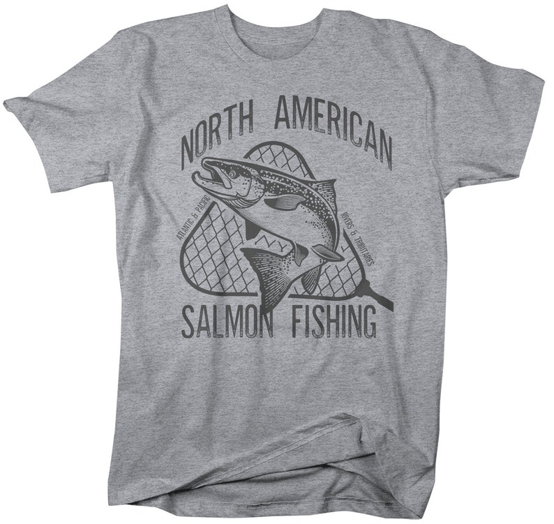 Men's Salmon Fishing T Shirt North American Salmon Shirts - Etsy