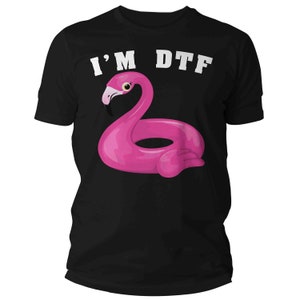 Men's Funny Boating Shirt I'm DTF Float Pool Floatie Flamingo Boat T ...