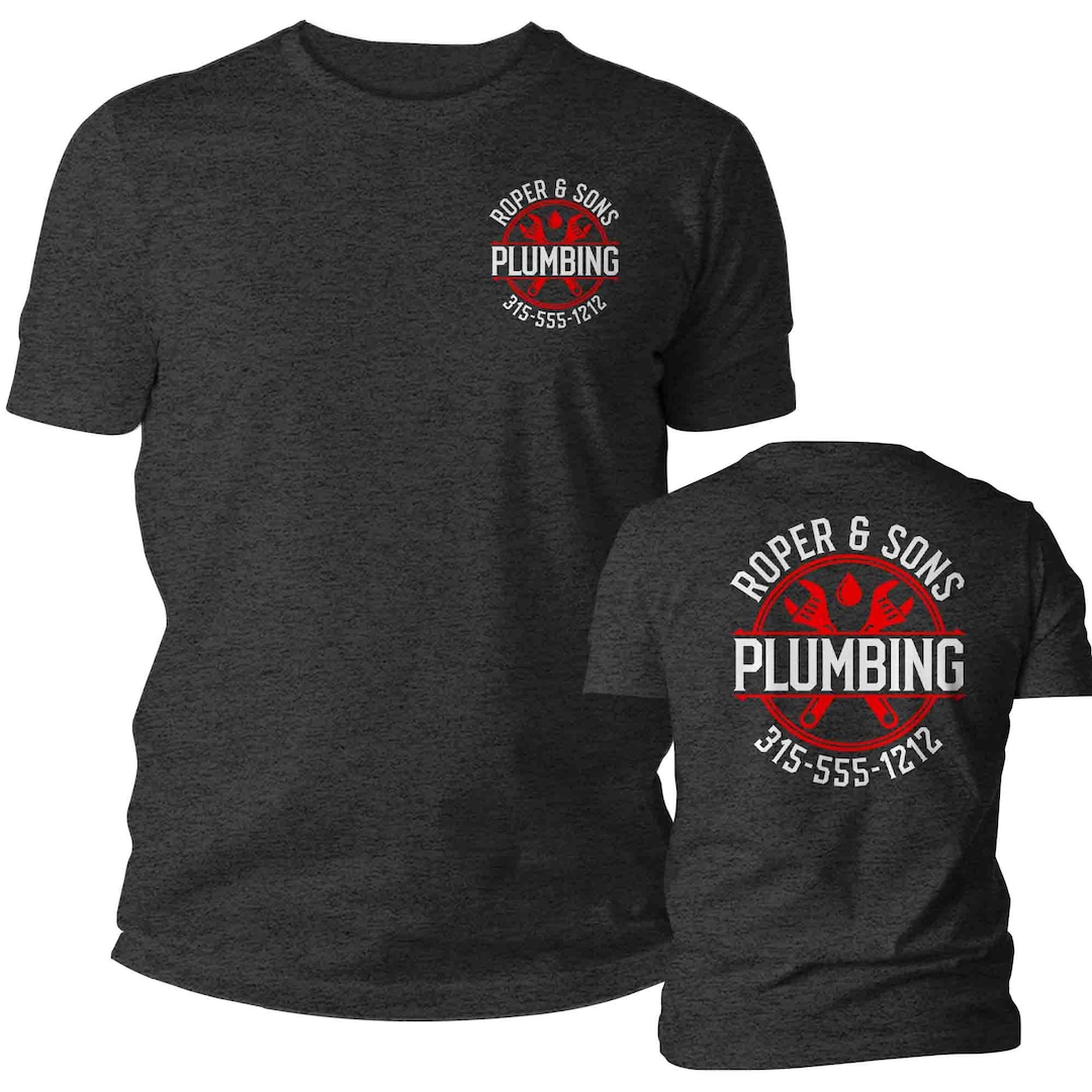Men's Personalized Plumber Shirt Custom Plumbing Tee Water Pipe Tshirt ...