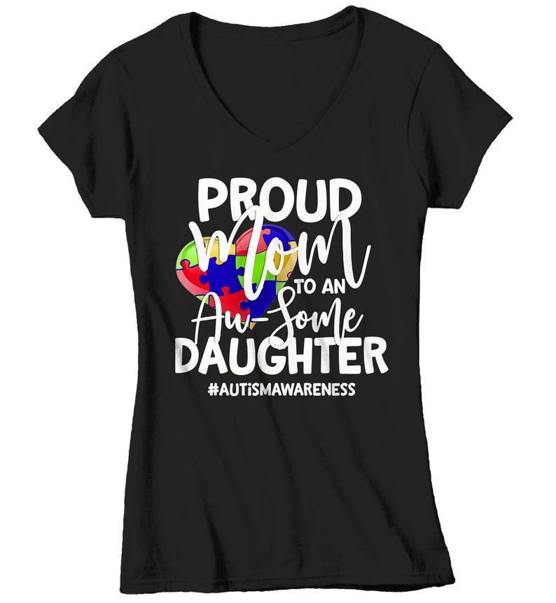 Womens Autism Mom Shirt Autism Shirts Proud Mom Au Some Etsy
