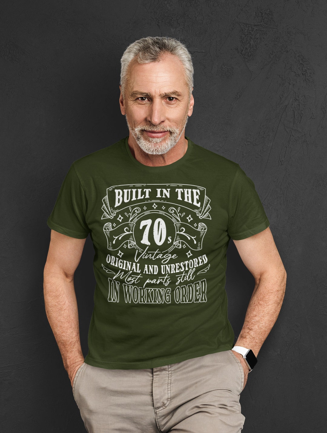 Men's Vintage 70's 1970's Birthday T-shirt Fifty Shirt Gift Idea 50th ...