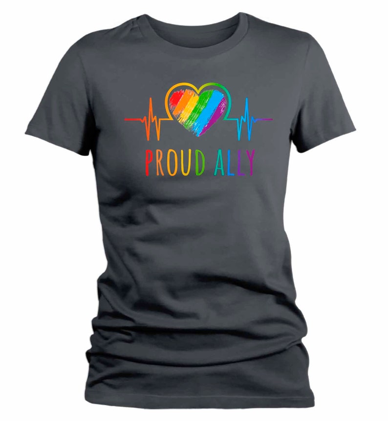 Womens Proud Ally Lgbt T Shirt Lgbt Support Shirt Friends Etsy