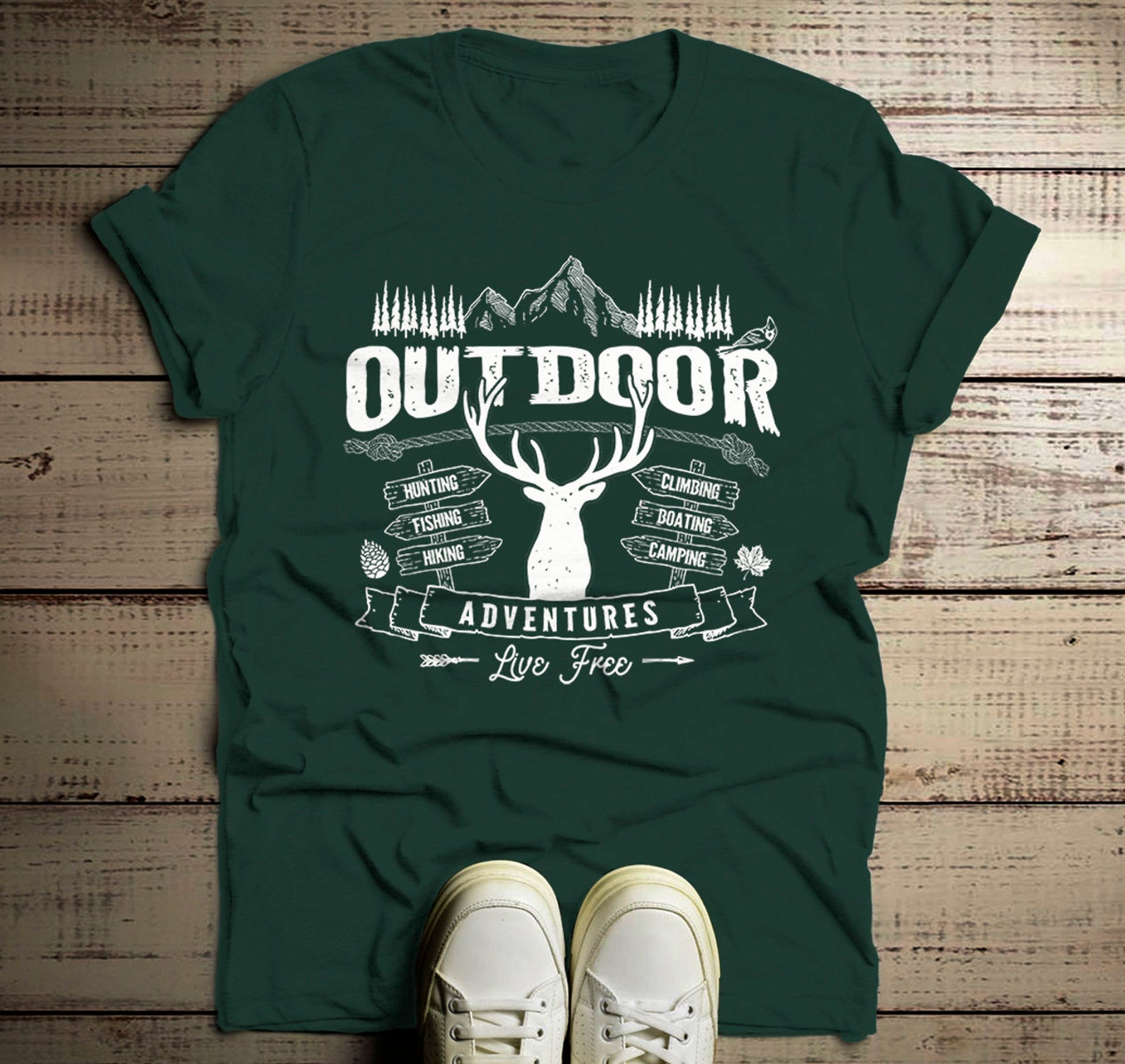 Men's Outdoor Adventures T Shirt Camping Graphic Tee | Etsy