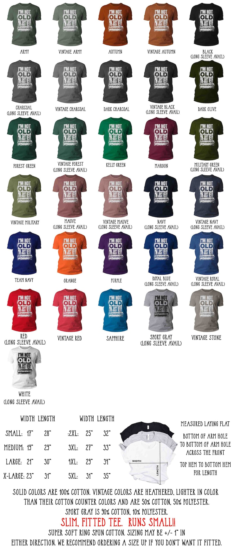 Funny Birthday T-shirt: Not Old, Just Experienced - Unisex Legend Tee ...
