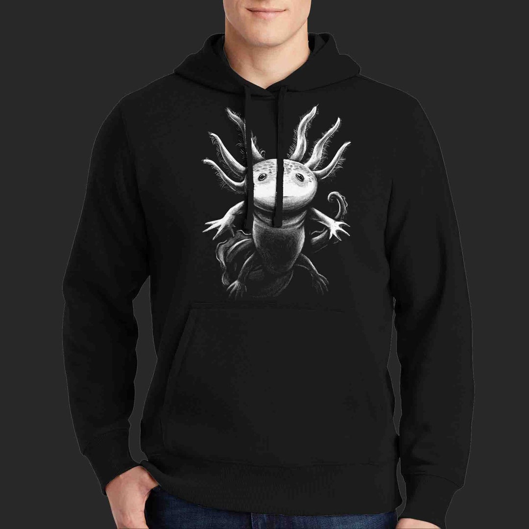 Men's Axolotl Sport-tek Hooded Sweatshirt Amphibian Illustration ...