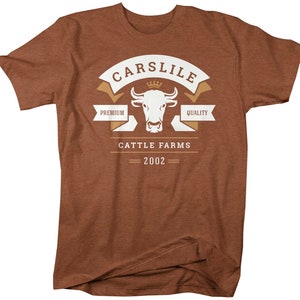 Men's Personalized Cattle Ranch T Shirt Cow Farm Shirt Farmer Gift Idea ...
