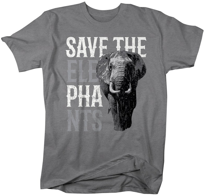 Men's Elephant T Shirt Save the Elephants Shirt Pachyderm | Etsy