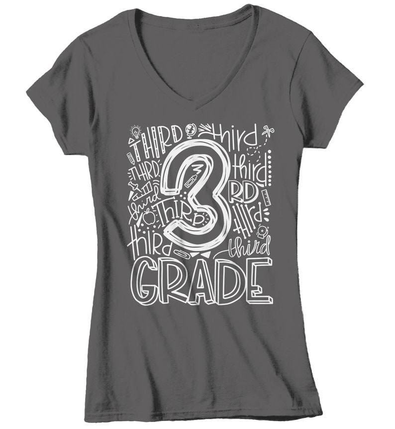 Women's Third Grade Teacher T Shirt 3rd Grade Typography T - Etsy