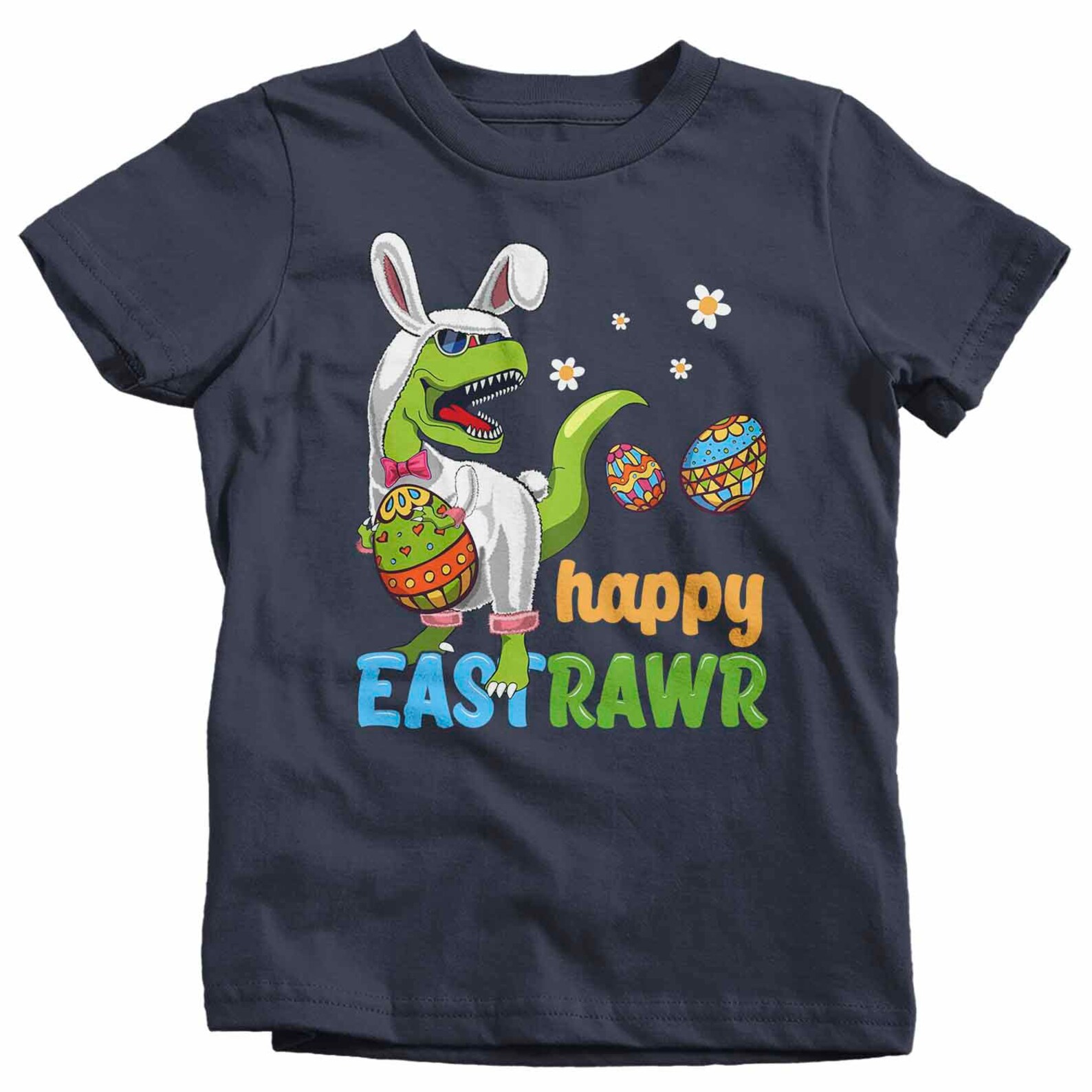 Kids Funny Easter T Shirt T Rex Easter Bunny Shirt Happy - Etsy
