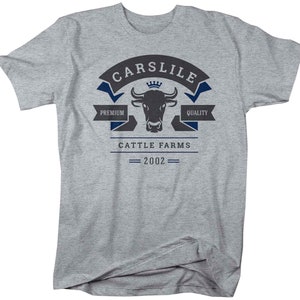 Men's Personalized Cattle Ranch T Shirt Cow Farm Shirt Farmer Gift Idea ...