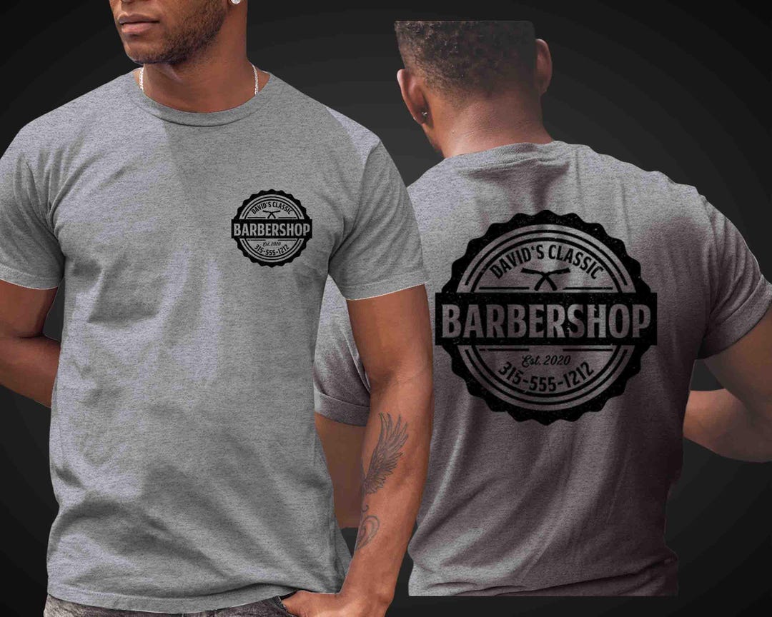 Men's Custom Barbershop Shirt Personalized Barber Company Hair Stylist ...