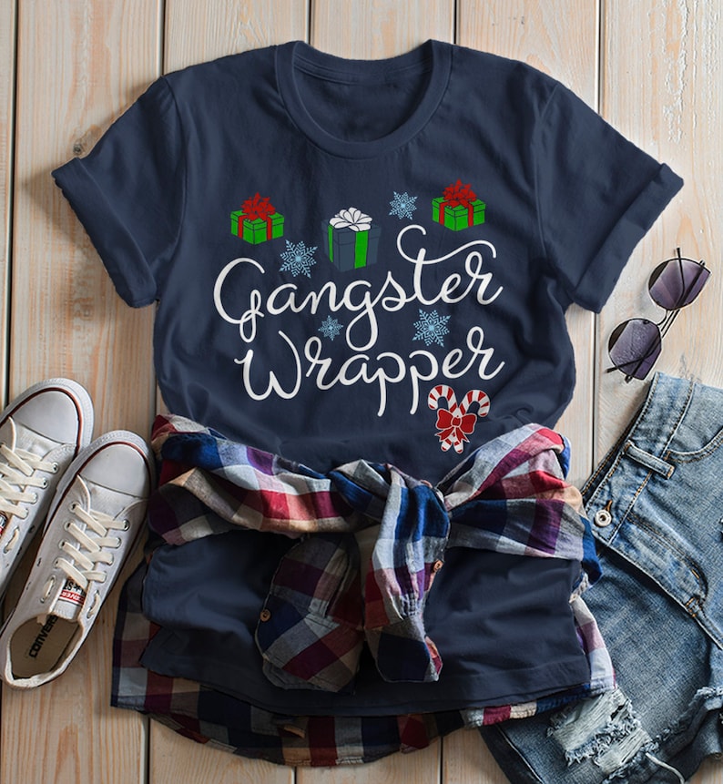 Women's Funny Gangster Wrapper T Shirt Christmas Shirts - Etsy