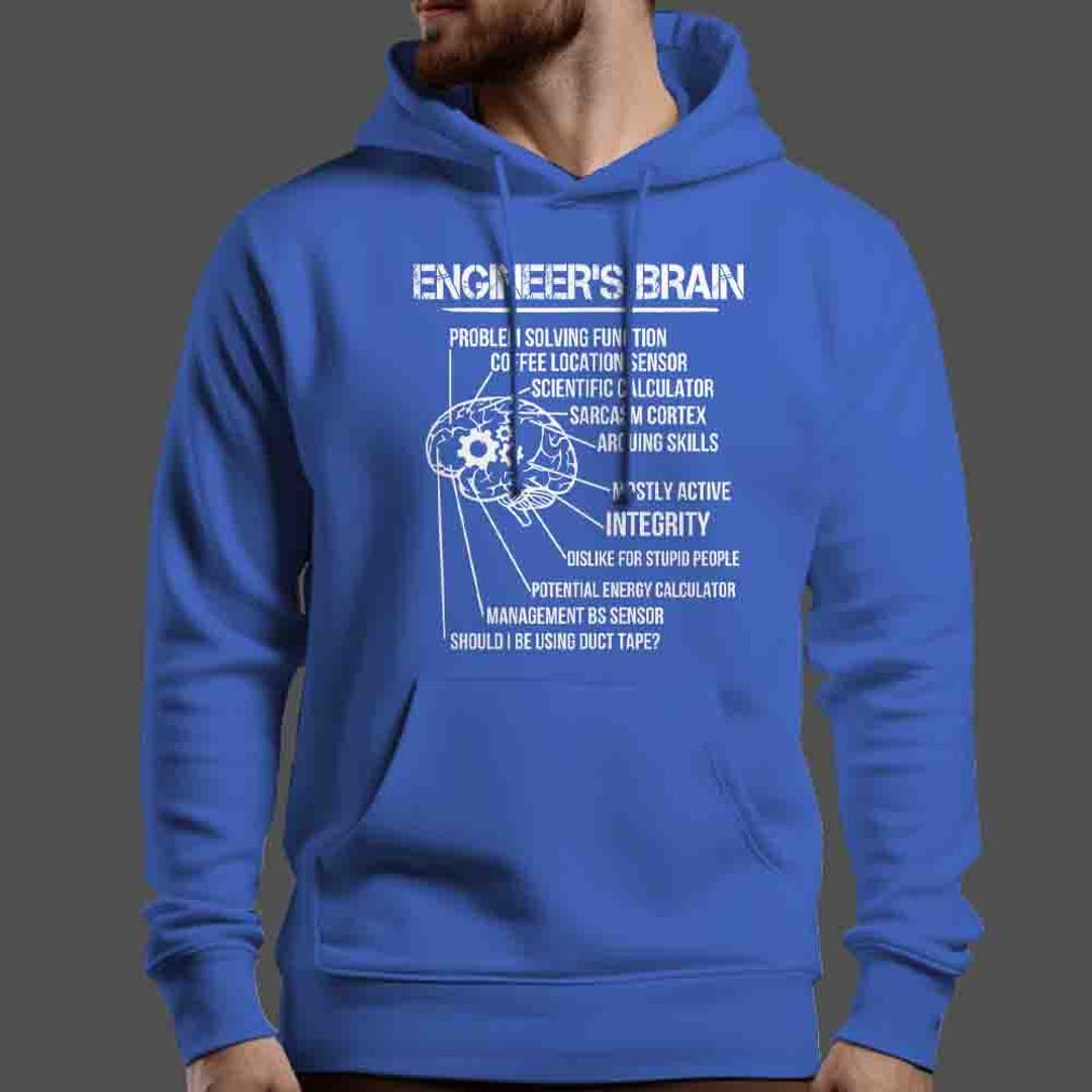 Men's Funny Engineer Hoodie Engineering Sweatshirt Engineer Brain ...