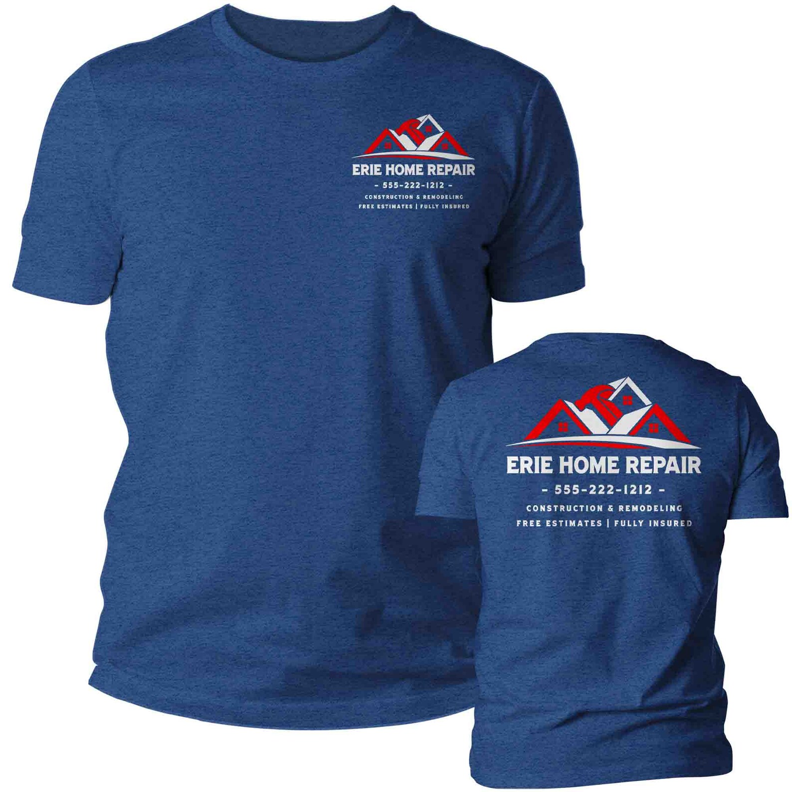 Custom Construction T-shirt: Personalized Contractor Logo Tee - Etsy