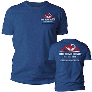 Custom Construction T-shirt: Personalized Contractor Logo Tee - Etsy