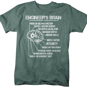 Funny Engineer Brain T-shirt: Engineering Student Gift - Etsy