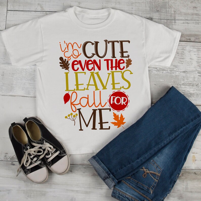 Kids Cute Fall T Shirt Even Leaves Fall for Me Tee Boy's - Etsy