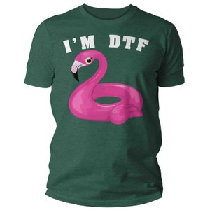 Men's Funny Boating Shirt I'm DTF Float Pool Floatie Flamingo Boat T ...