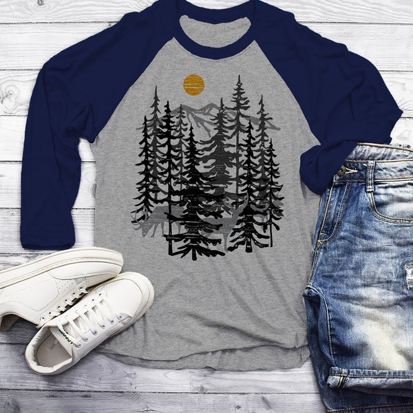 3/4 Sleeve Deer Tees - Etsy