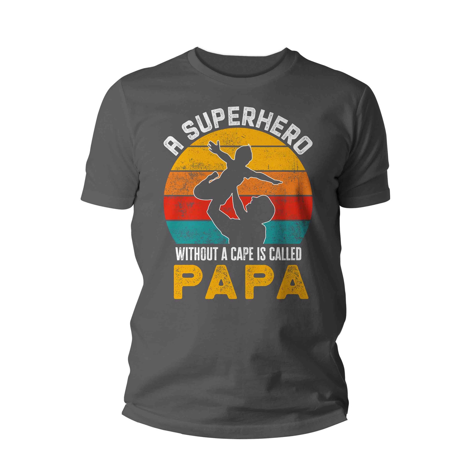 Men's Papa Shirt Hero Dad T Shirt Superhero Super Name for - Etsy