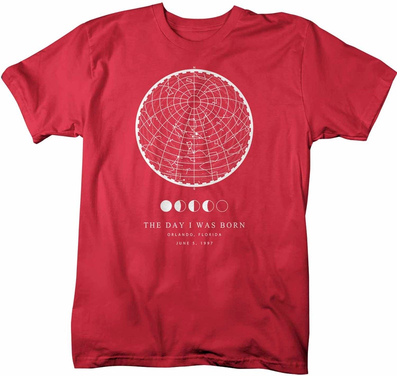 Men's Custom Star Map T Shirt Personalized Shirt Celestial - Etsy