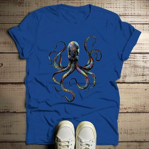 Men's Octopus T Shirt Hand Drawn Vintage Hipster Shirts Octopus ...