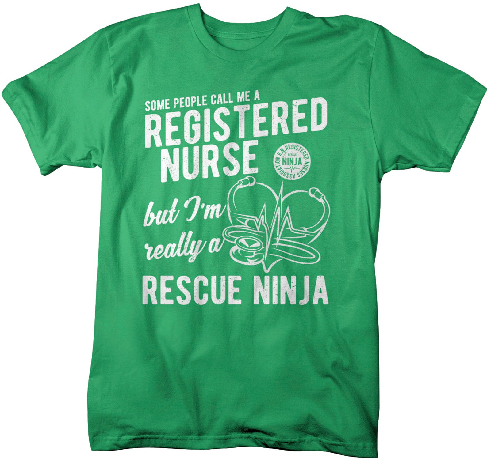 Mens Funny Rn Nurse T Shirt Rescue Ninja Shirt Registered Etsy