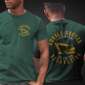 Men's Custom Construction Shirt Personalized Company Excavating Dig ...