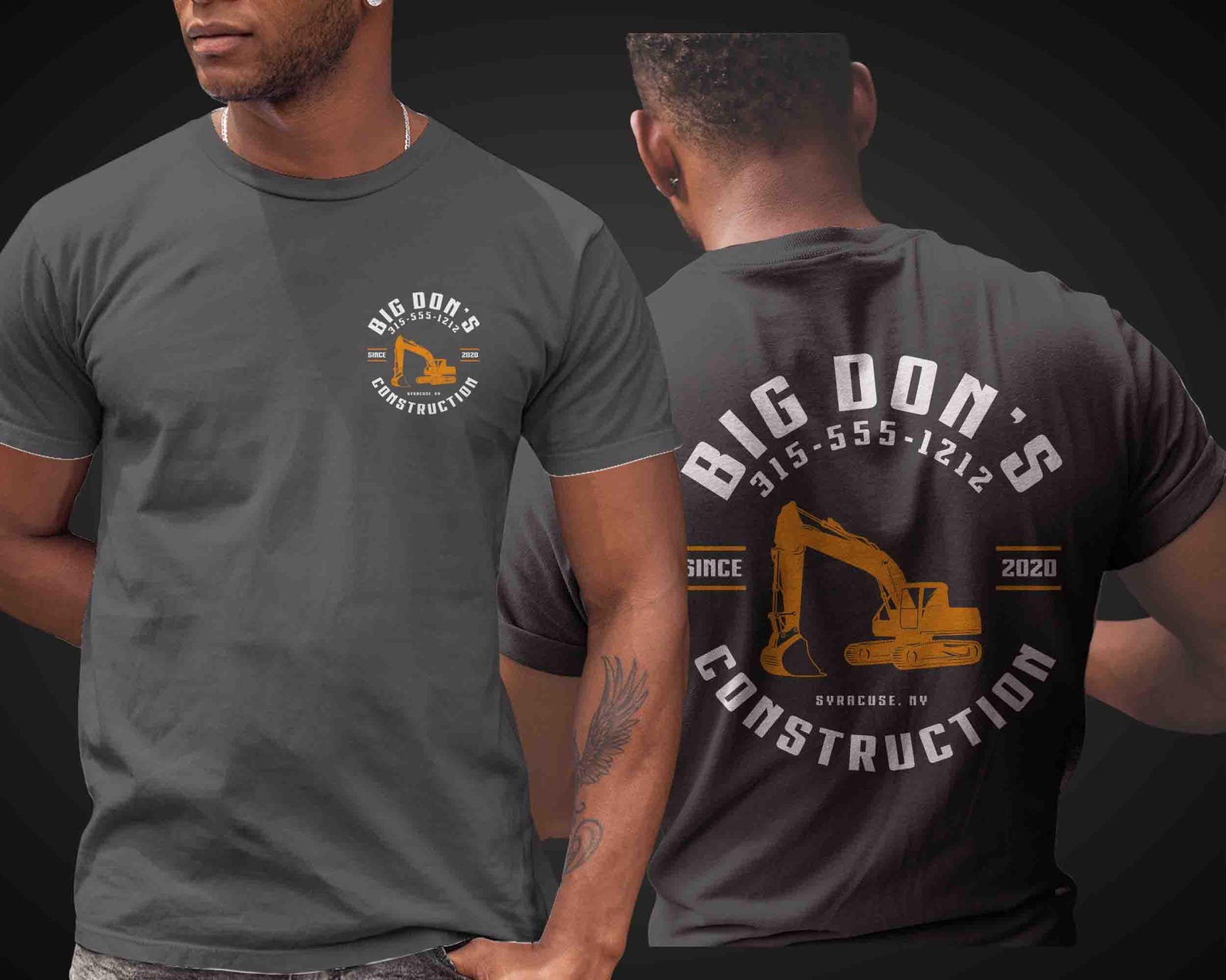 Custom Construction Company T-shirt: Personalized Excavator Logo - Etsy