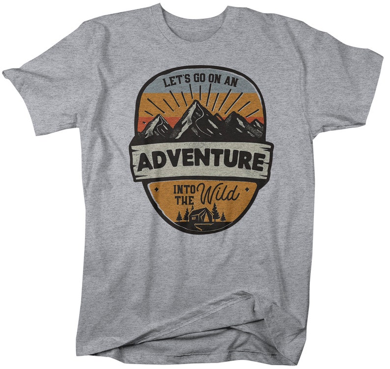 Men's Adventure Shirt Beach Shirts Tent Graphic Tee Retro - Etsy
