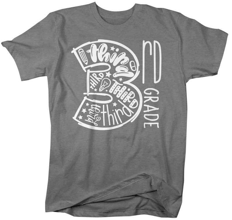 Mens 3rd Grade Teacher Shirt Third Grade Typography T Etsy