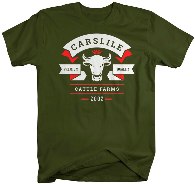 Men's Personalized Cattle Ranch T Shirt Cow Farm Shirt - Etsy