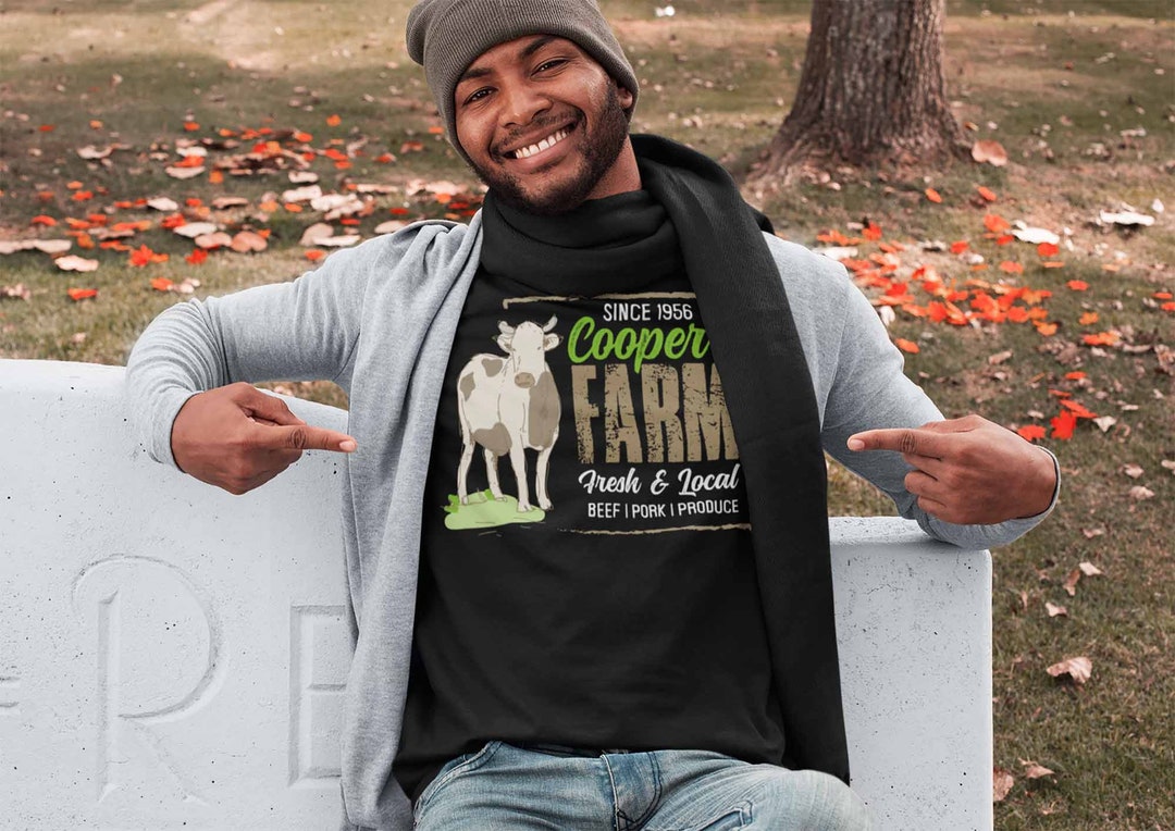 Mens Personalized Farm T Shirt Vintage Cow Farmer Shirt Farmer T