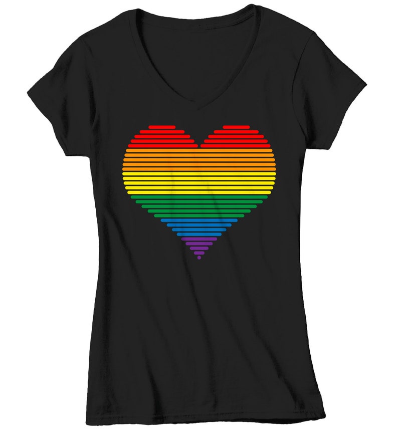 Womens Lgbt T Shirt Gay Pride Shirts Heart Gay T Shirt Etsy