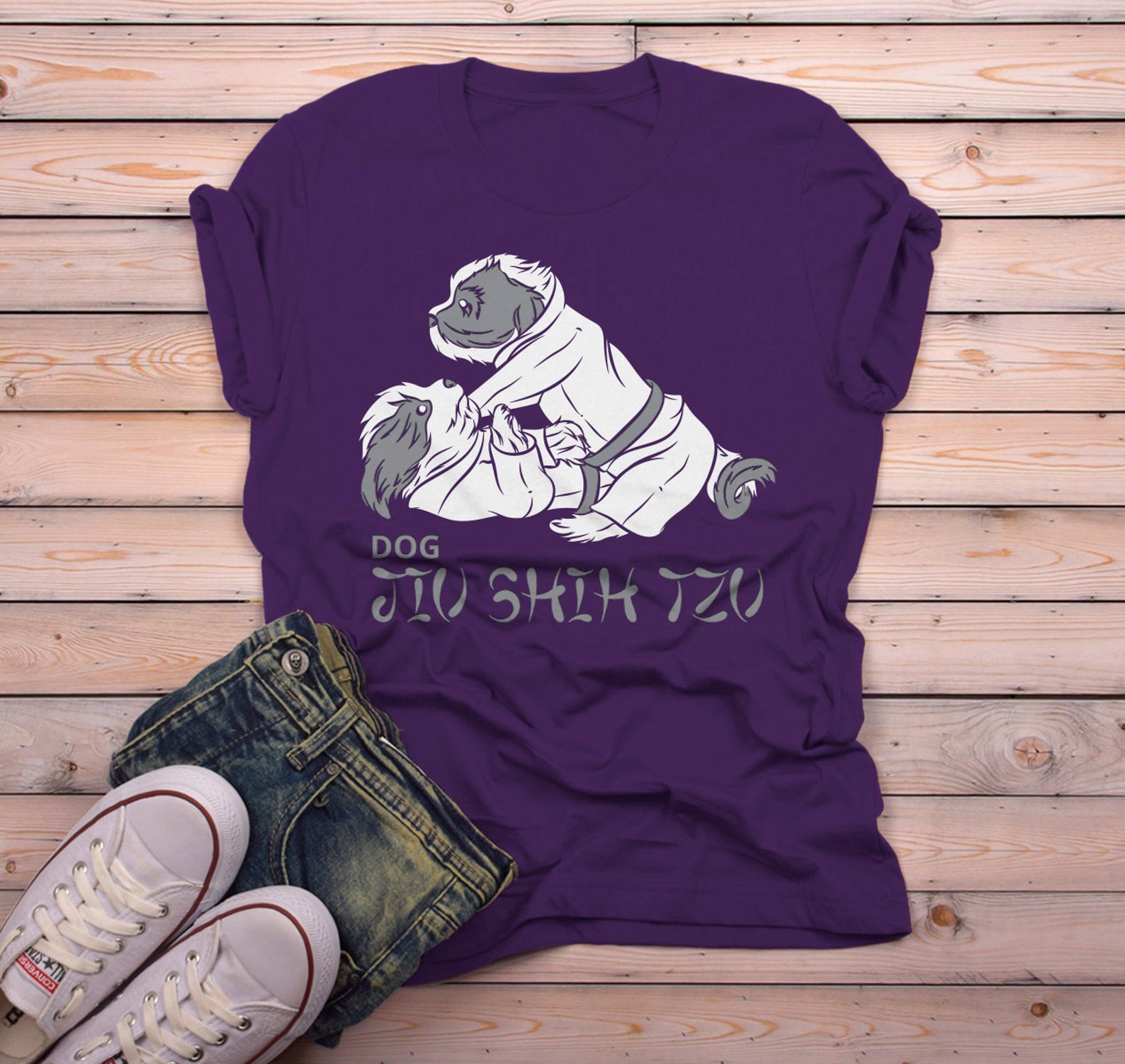 Men's Funny Shih Tzu T Shirt Dog Shirts Jui Jitsu Graphic - Etsy