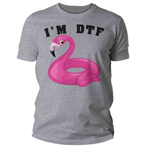 Men's Funny Boating Shirt I'm DTF Float Pool Floatie Flamingo Boat T ...
