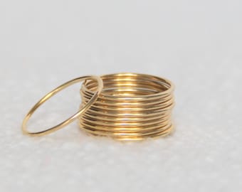 14k Gold Filled, Thin Round Gold, Stackable Ring, Stacking Rings ...