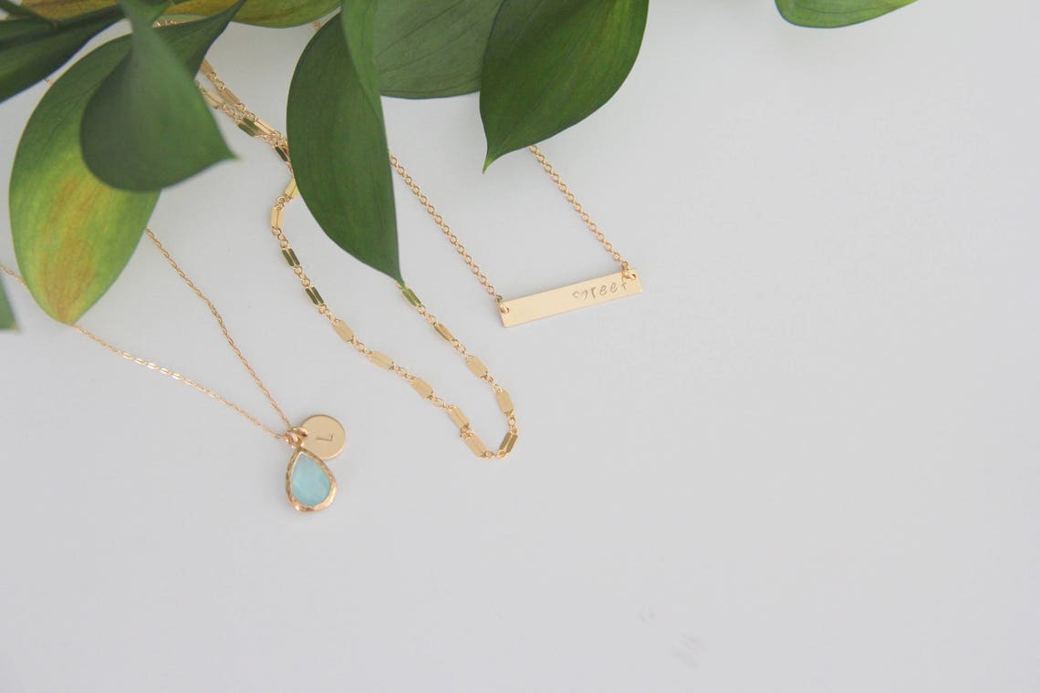 Roman Numeral 14kt Gold Filled/ Bar Necklace Gold Bar - Etsy