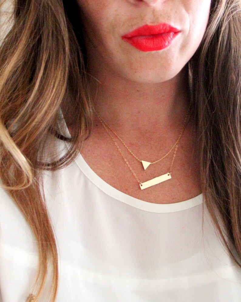 Roman Numeral 14kt Gold Filled/ Bar Necklace Gold Bar - Etsy