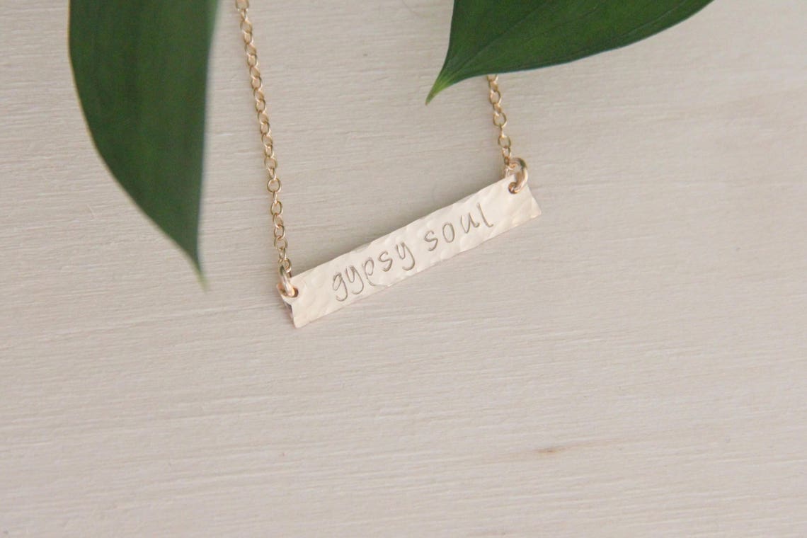 Roman Numeral 14kt Gold Filled/ Bar Necklace Gold Bar - Etsy
