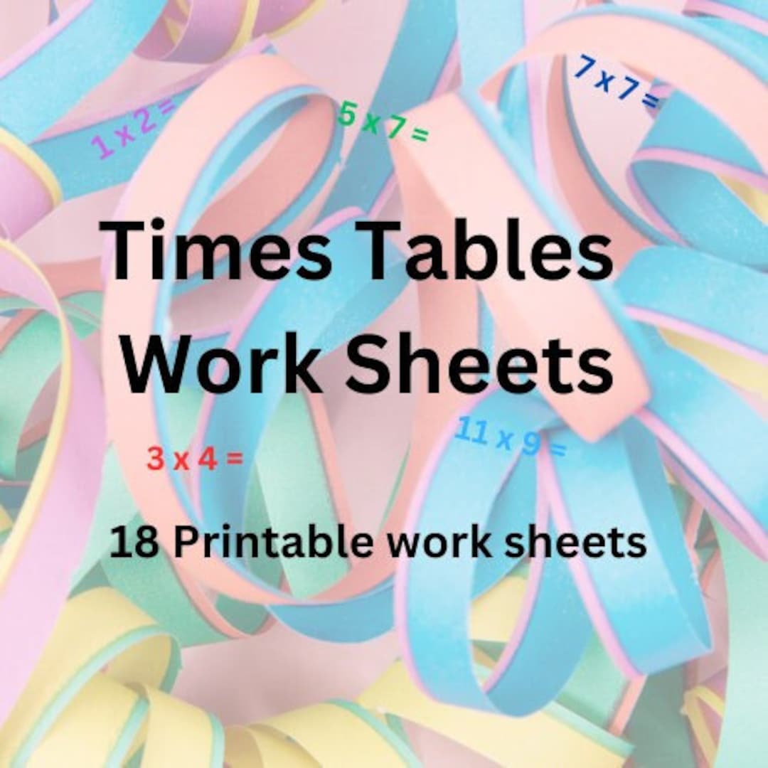 Times Table Work Sheets - Etsy