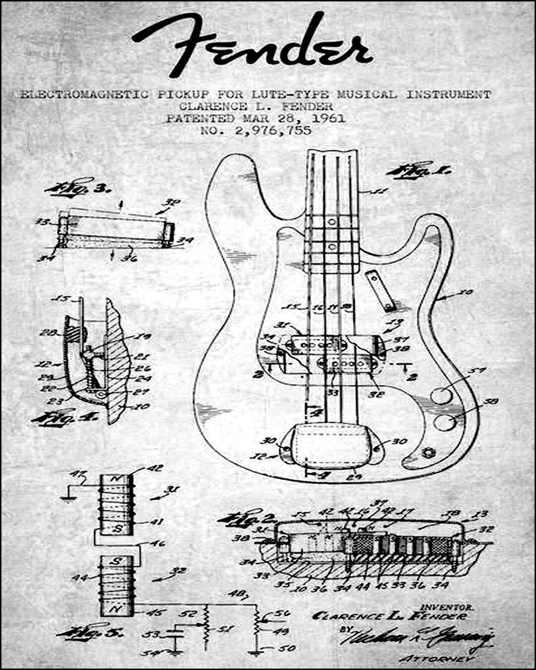 Fender Guitar Patent Digital Download - Etsy