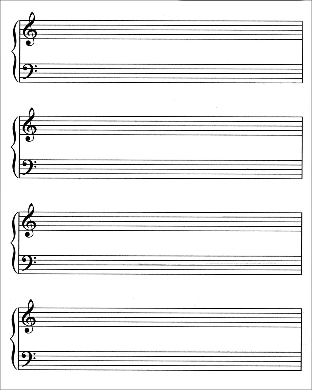 Grand Staff Blank Sheet 8 X 10 - Etsy