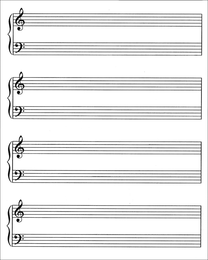 Grand Staff Blank Sheet 8 X 10 - Etsy