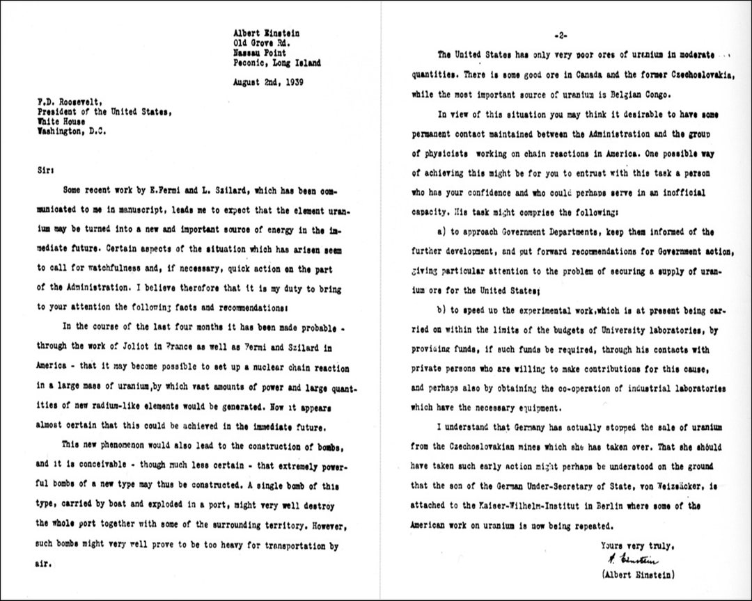 Einstein A-bomb Letter to FDR 8 X 10 - Etsy
