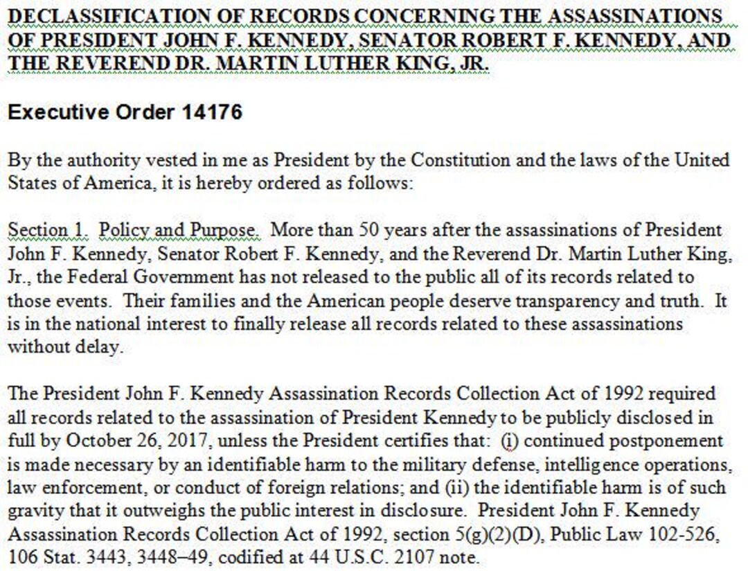 Executive Order 14176, JFK, Assassination, 1963, President, Kennedy - Etsy