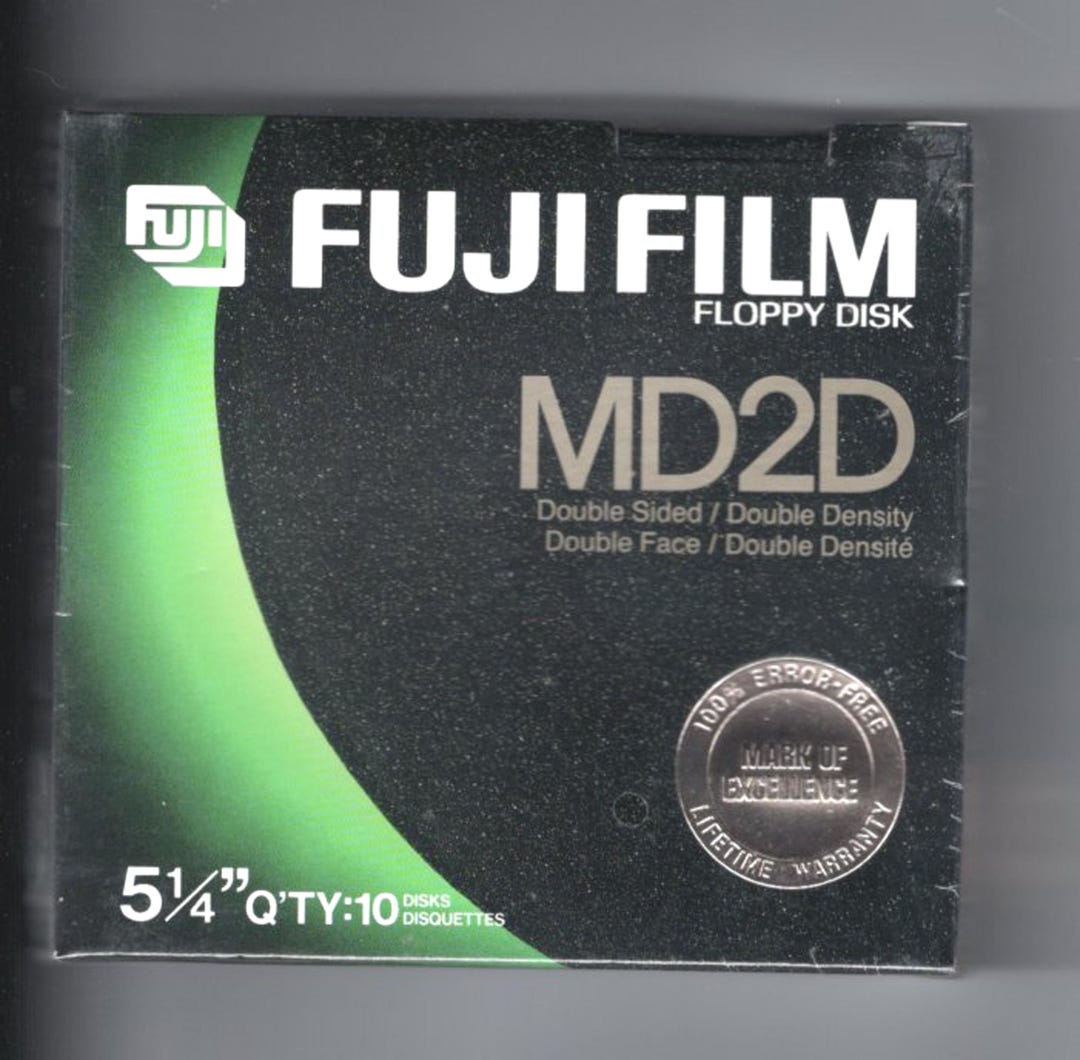 Vintage 1 Package Fuji Film 5 1/4 Floppy Disc MD2D 16 Disks New -open Box Old Stock - Etsy
