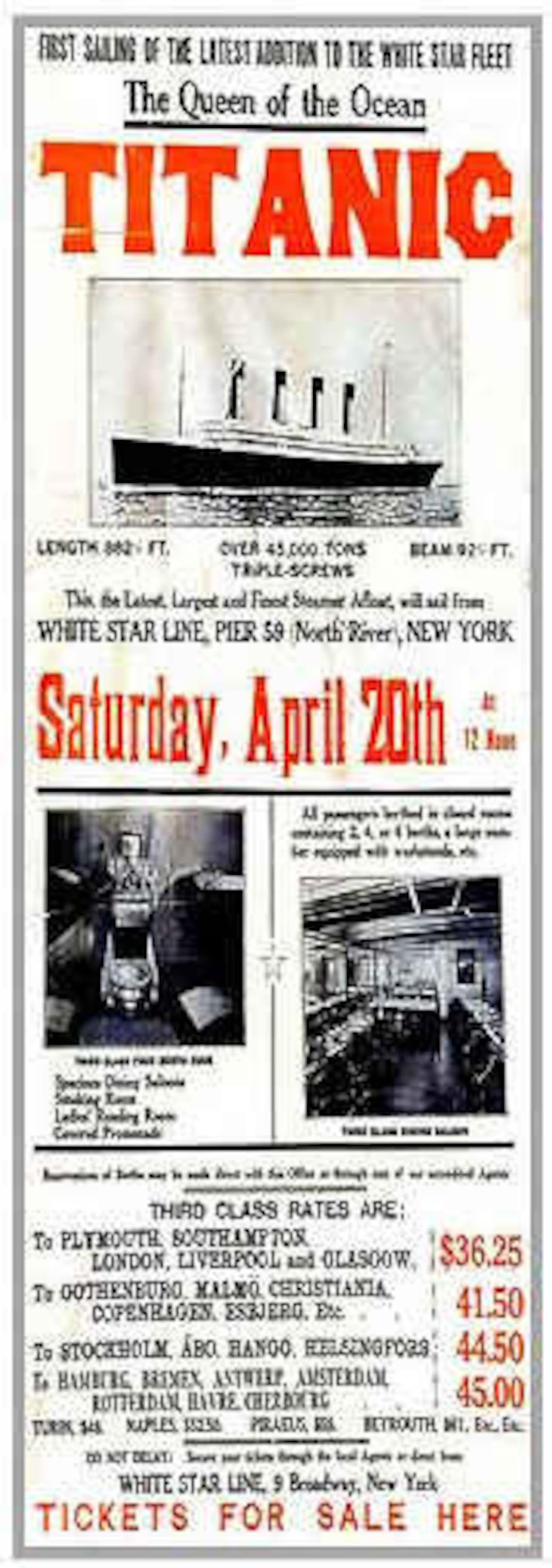 Titanic Ticket Bookmark - Etsy