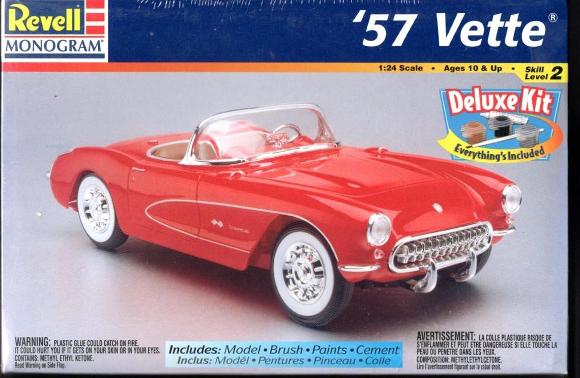 Vintage Revell 1:24~1957 Corvette Model Kit Sealed - Etsy