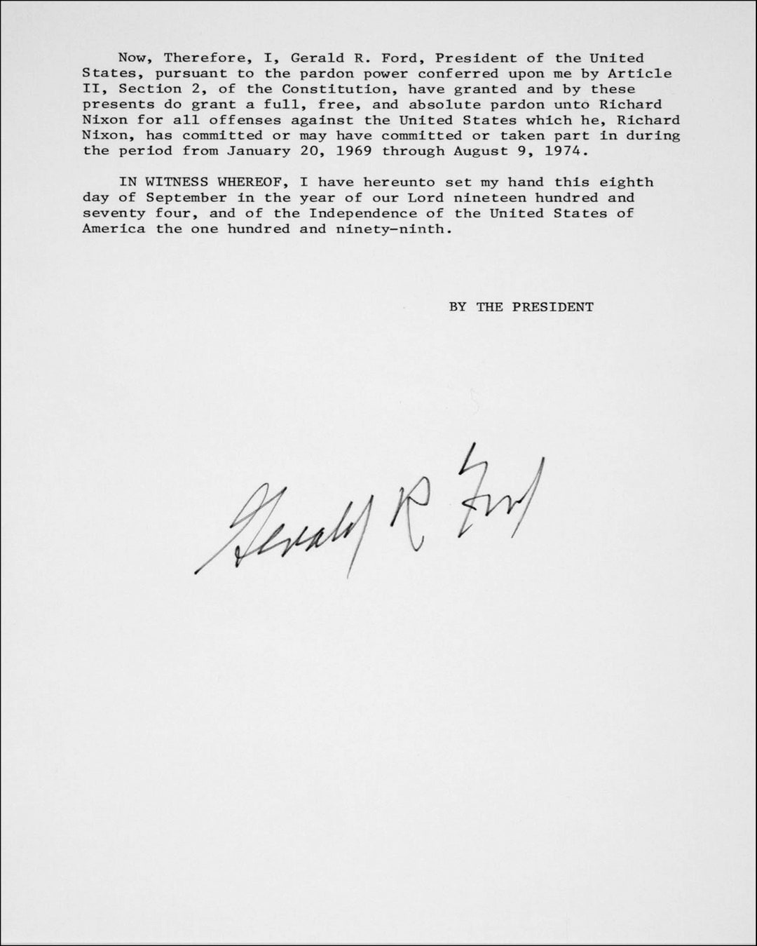 Ford Nixon Pardon Letter - Etsy